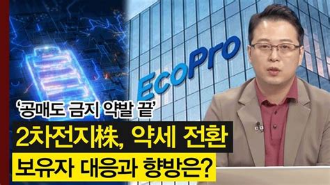 공매도 금지 효과로 급등했던 2차전지株 금일 하락세 에코프로 포스코퓨처엠 등 보유자 대응과 향방을 알아보자 │ 주가