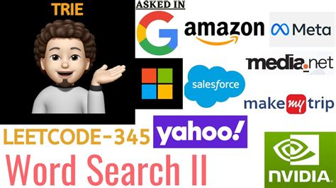 Word Search II Google Amazon Meta Microsoft Salesforce