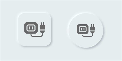 Socket Solid Icon In Neomorphic Design Style Power Plug Signs Vector Illustration 35897696