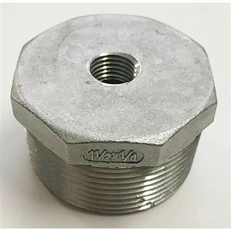 Ss Bushing Reducer 1 1 2 X 1 4 Sch40 Threaded Screw Type Stainless