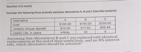 solved question 2 6 marks consider the following three
