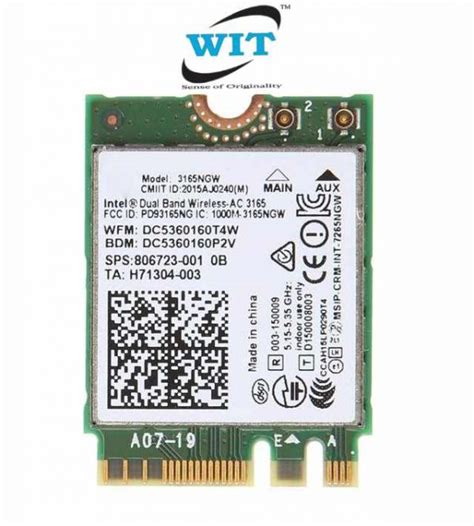 Intel Dual Band Wireless Ac Ac Ngw Ngff Wifi Bluetooth Card For Hp Wit