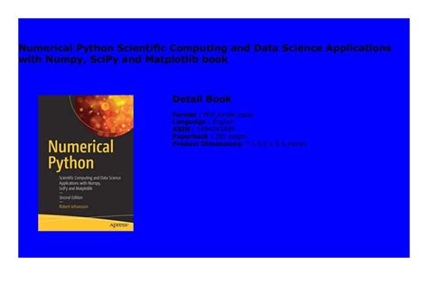 Numerical Python Scientific Computing And Data Science Applications
