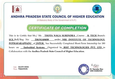 Surendra Thota On Linkedin Embeddedsystems Internship Bisttechnologies Jntuk Careergrowth
