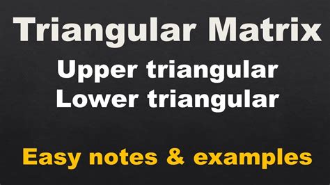 Triangular Matrixupper And Lowermalayalam Youtube