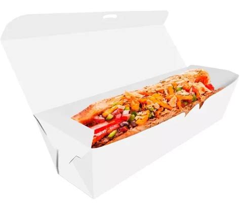 Embalagem Para Cachorro Quente Delivery Cm Branco Un