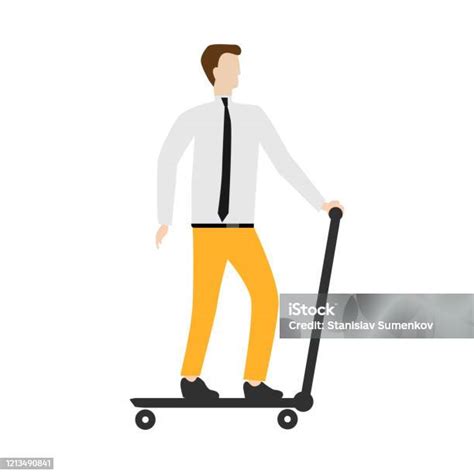 스쿠터에 남자 그림 흰색 배경에 고립 된 평면 만화 캐릭터eps 남자에 대한 스톡 벡터 아트 및 기타 이미지 남자 남자들만
