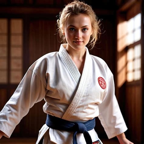 Woman Doing Judo Martial Arts Fitness Activity Premium Ai Generated Image
