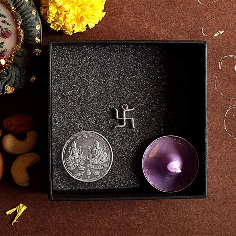 Buysend Diwali Pooja Essentials 925 Silver T Combo Online Fnp