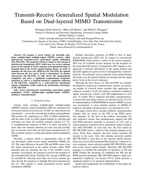 Pdf Transmit Receive Generalized Spatial Modulation Based On Dual