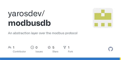 Github Yarosdevmodbusdb An Abstraction Layer Over The Modbus Protocol