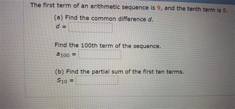 solved the first term of an arithmetic sequence is 9 and