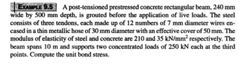 Solved Exaiple 9 5 A Post Tensioned Prestressed Co
