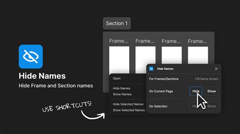 Hide Names Frame And Section Figma