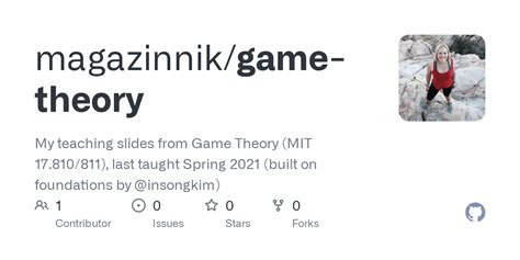 Github Magazinnik Game Theory My Teaching Slides From Game Theory Mit Last