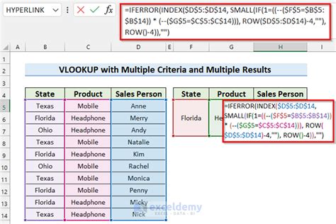 Vlookup With Multiple Criteria And Multiple Results 8 Examples