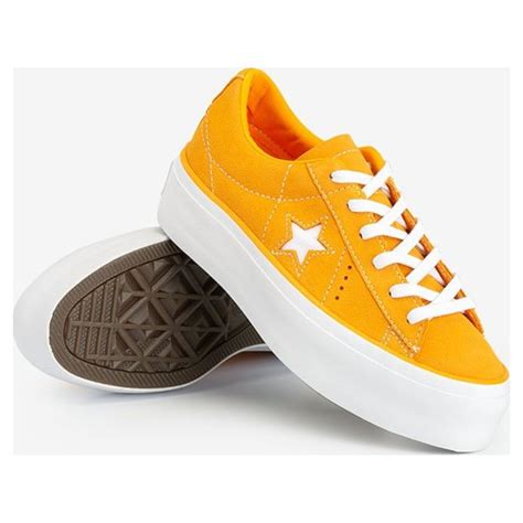 Кеды женские Converse One Star Platform 563487 кожаные желтые — купить ...