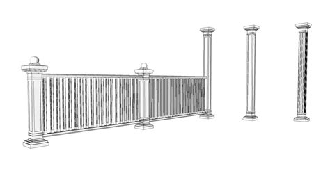 Tiang Pagar 3d Model