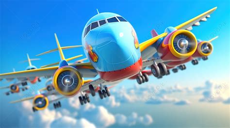 항공 우편 배너가 있는 만화 비행기를 보여주는 3d 배경 만화 배너 배경 우편 배경 만화 배경 이미지 Hd 만화 배너 우편 만화 배경 사진 무료 다운로드