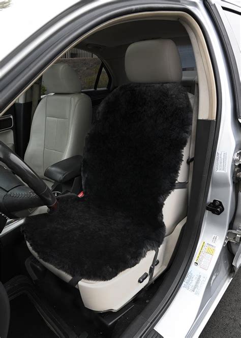 Seat Toppers™ Sheepskin Car Seat Covers Black Grey And Tan