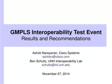 PPT GMPLS Interoperability Test Event Results And Recommendations PowerPoint Presentation ID