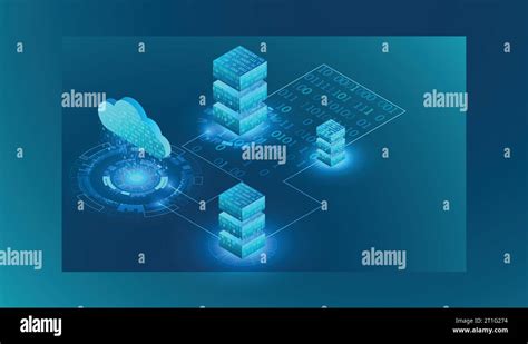 Isometric Big Data Flow Processing Concept Cloud Database Abstract Technology Background