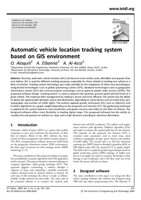 Pdf Automatic Vehicle Location Tracking System Based On Gis Environment