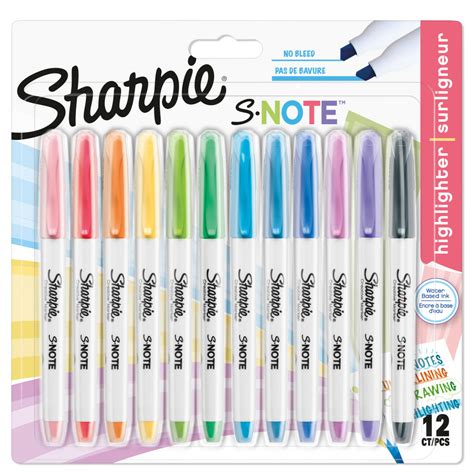 Sharpie S Note Chisel Assorted Colors 12pc Brepen