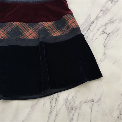 Boden British Tweed Moon A Line Skirt Size 4 Navy Blu Gem