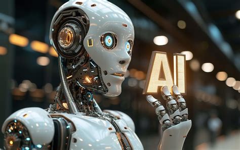 Premium AI Image A Robot With AI Written With It And A Copy Space For