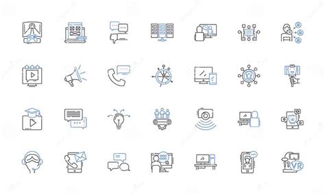 natural language processing line icons collection nlp syntax