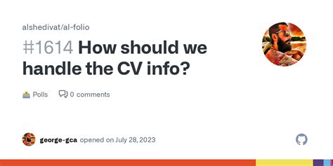 How Should We Handle The CV Info Alshedivat Al Folio Discussion GitHub