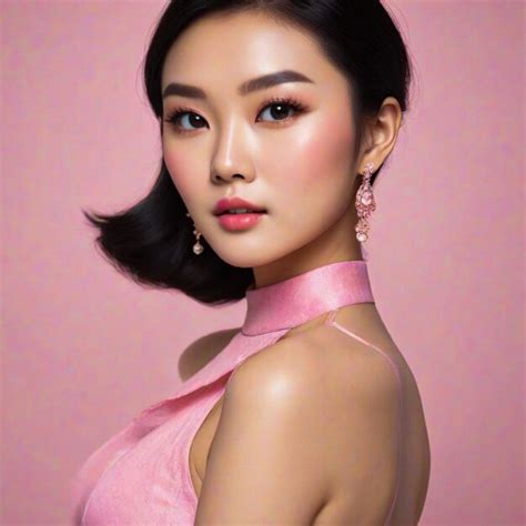 Premium AI Image Portent Of Stylish Asian Woman Posing The Camera