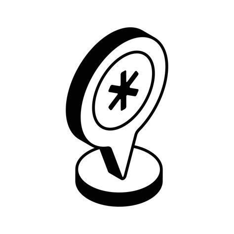 Medical Sign Inside Map Pin Denoting Concept Isometric Icon Of Hospital