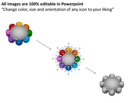 Circular Puzzle Diagram Process 8 Stages 5 PowerPoint Templates Backgrounds Template PPT