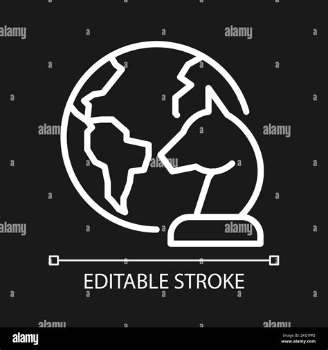 Geopolitics Pixel Perfect White Linear Icon For Dark Theme Stock Vector