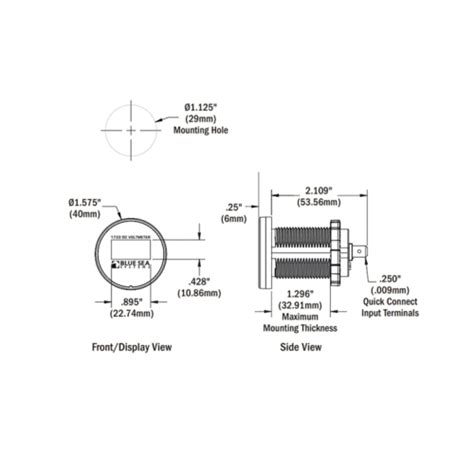 Mini Oled Dc Voltmeter Blue 1 1 8 12v Dc Blue Sea Systems