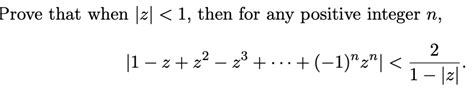 Solved Complex Number Prove That When Z