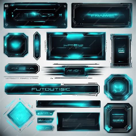 Premium Vector Vector Illustration Futuristic Frame Elements