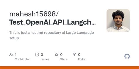 Mahesh Jadhav On Linkedin Github Mahesh15698testopenaiapilangchain This Is Just A Testing