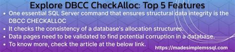 Madesimplemssql On Linkedin Explore Dbcc Checkalloc Top 5 Features