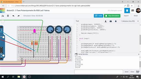 Tinkercad Ile Arduino Bölüm 23 3 Tane Potansiyometre İle Rgb Ledi