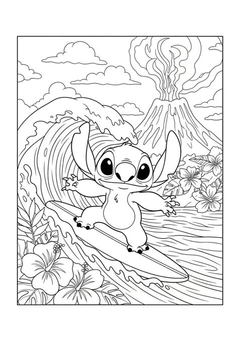 귀여운 릴로와 스티치 색칠 페이지 무료 인쇄물