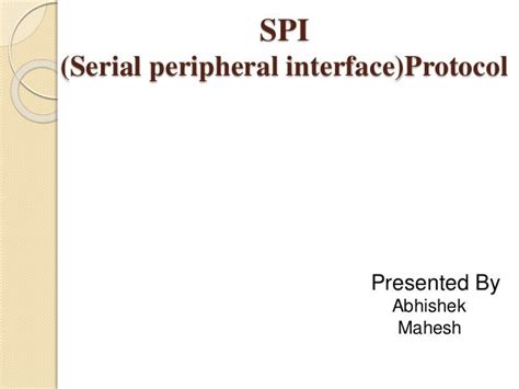 spi serial peripheral interface protocol pptx