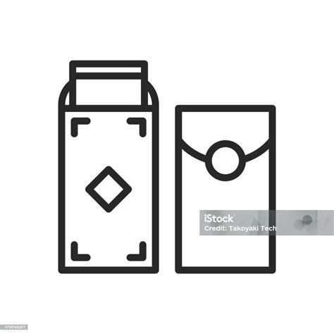 행운의 돈 아이콘입니다 중국 설날에 대 한 전통적인 빨간 봉투 선물의 벡터 선형 그림입니다 번영 행운 및 음력 축제의 상징 문화