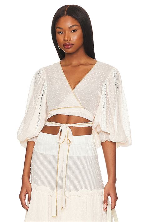 Chio Tie Crop Top In Cream Revolve