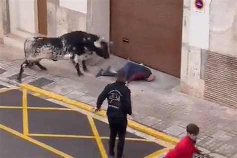 Video Captures Man 82 Attacked By Rampaging Bull In Spain