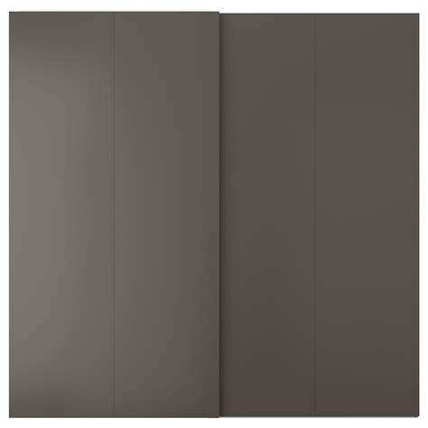 Hasvik Set Uşi Glisante Gri închis 200x201 Cm Ikea