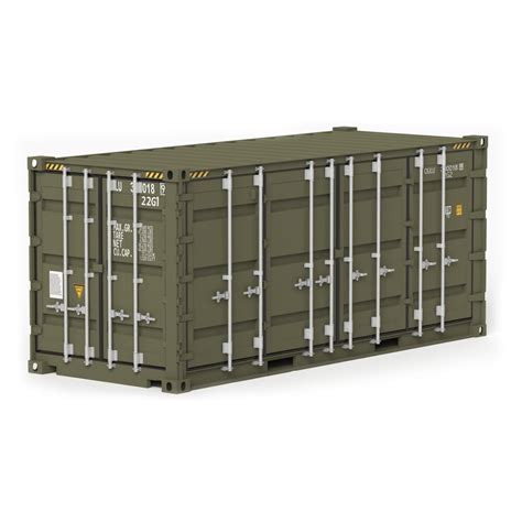 20 Ft Military Container Green Colour 3d Model Download Tools On