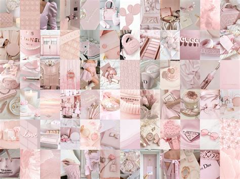 100 Blush Pink Collage Kit Pastel Pink Wall Collage Blush Aesthetic Wall Prints Luxury Blush